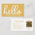 Hello My Name Is Mustard Yellow White Minimal Business Card | Zazzle