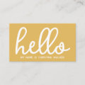 Hello My Name Is Mustard Yellow White Minimal Business Card | Zazzle