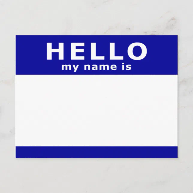 hello my name is postcard | Zazzle