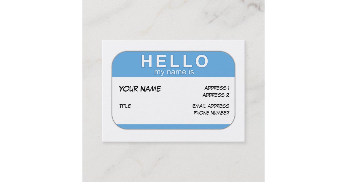 Hello My Name is Profile Card | Zazzle
