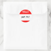 HELLO my name is (RED) Classic Round Sticker | Zazzle