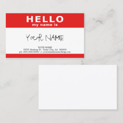 hello my name is red name tag | Zazzle