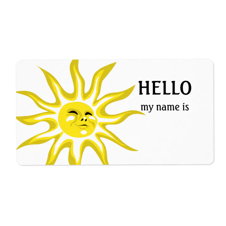 Hello my Name is Sunshine Labels | Zazzle
