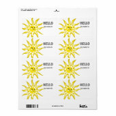 Hello my Name is Sunshine Labels | Zazzle