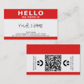 hello my name is (with QR code) Business Card | Zazzle