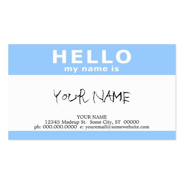 hello my name is (with QR code) Business Card Template
