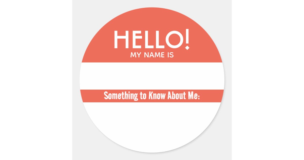 Hello Name Tag Something to Know About Me | Zazzle