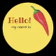 Hello name tag with hot chili pepper | Zazzle
