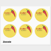 Hello name tag with hot chili pepper | Zazzle