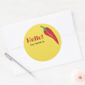 Hello name tag with hot chili pepper | Zazzle