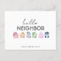 Hello Neighbor Colorful Houses Realty Promo Postcard | Zazzle