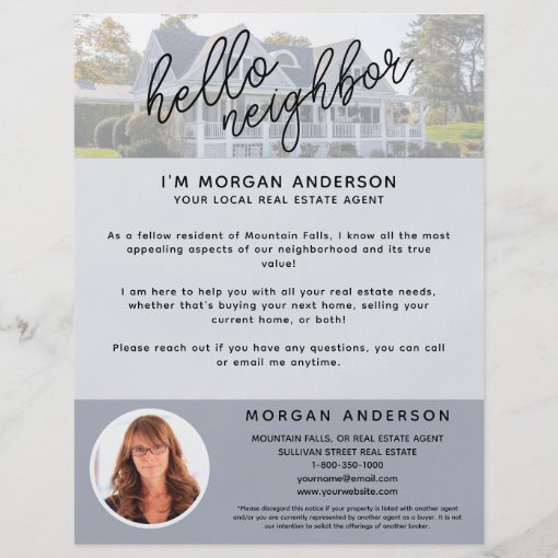 Hello Neighbor Real Estate Farming Introduction Flyer | Zazzle