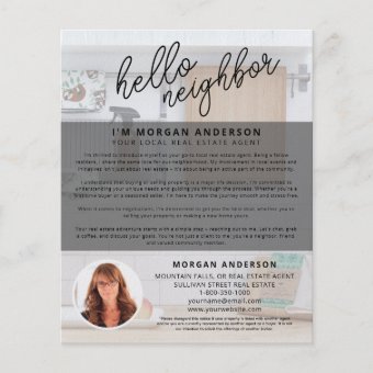 Hello Neighbor Real Estate Marketing Introduction Flyer | Zazzle
