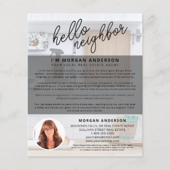 Hello Neighbor Real Estate Marketing Introduction Flyer | Zazzle