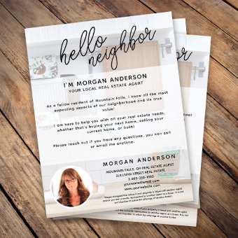 Hello Neighbor Real Estate Marketing Introduction Flyer | Zazzle