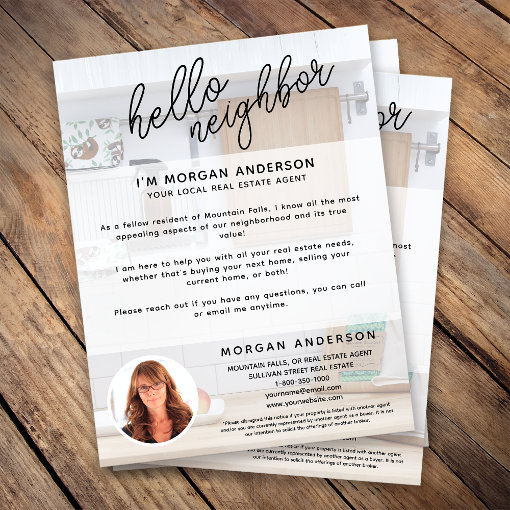 Hello Neighbor Real Estate Marketing Introduction Flyer | Zazzle