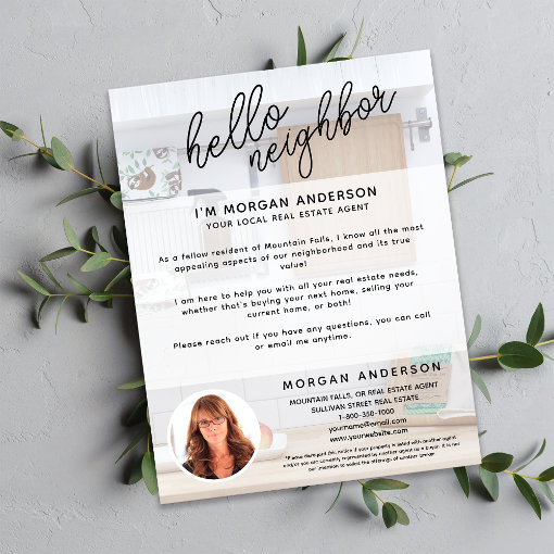 Hello Neighbor Real Estate Marketing Introduction Flyer | Zazzle