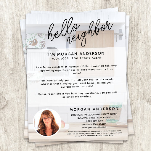 Hello Neighbor Real Estate Marketing Introduction Flyer | Zazzle