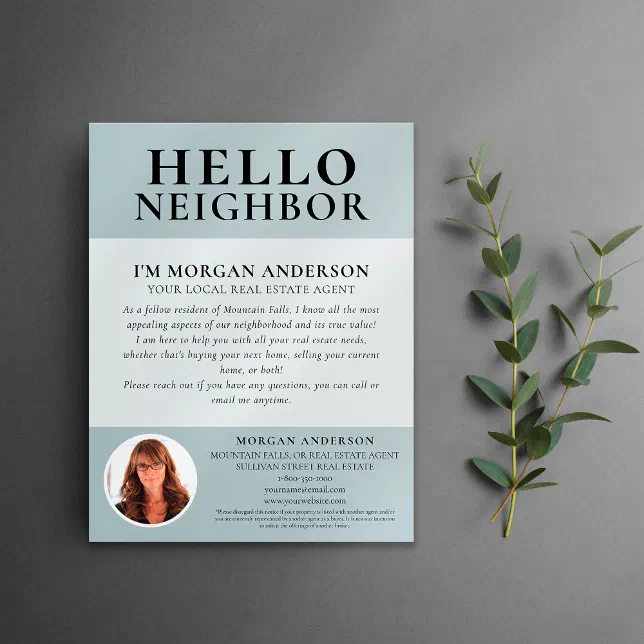 Hello Neighbor Real Estate Marketing Introduction Flyer | Zazzle