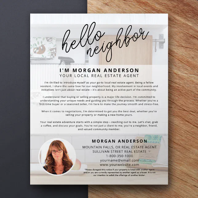 Hello Neighbor Real Estate Marketing Introduction Flyer | Zazzle