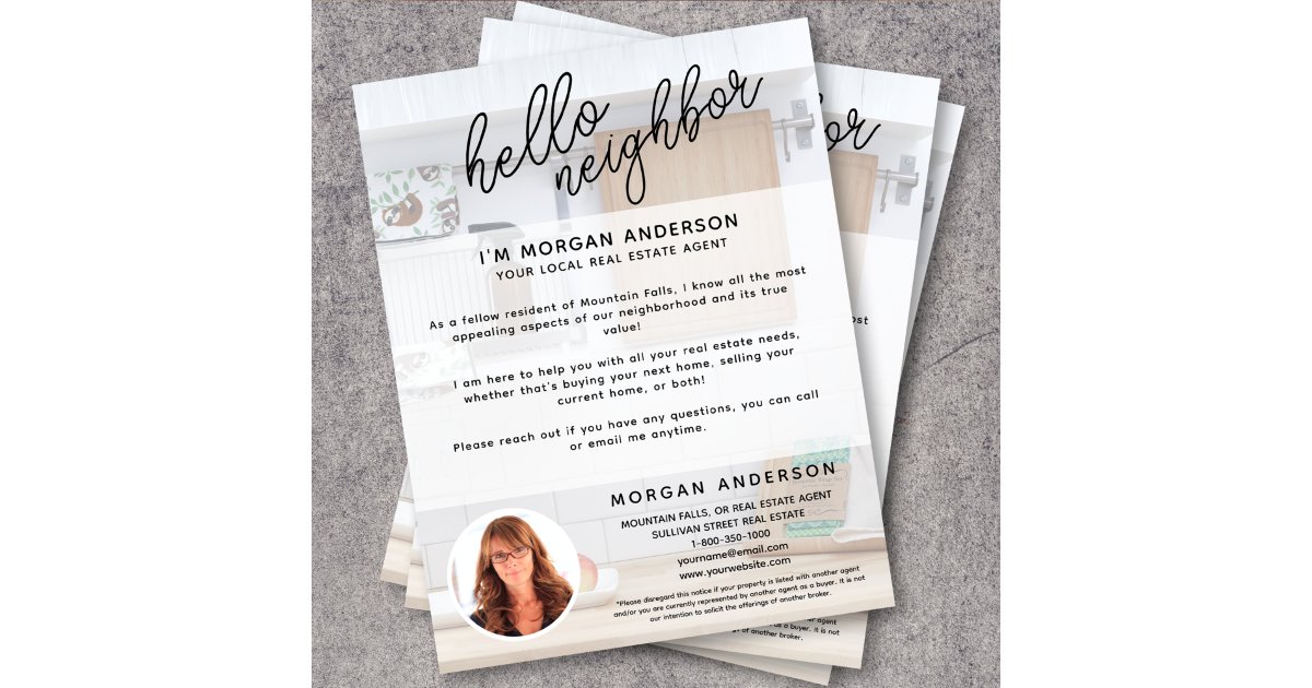 Hello Neighbor Real Estate Marketing Introduction Flyer | Zazzle