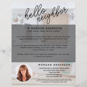 Hello Neighbor Real Estate Marketing Introduction Flyer | Zazzle