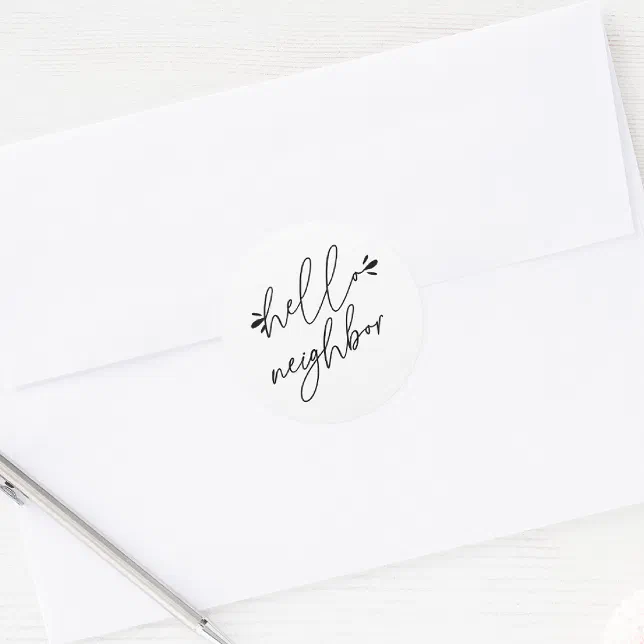 Hello Neighbor Real Estate Promotional Classic Round Sticker | Zazzle