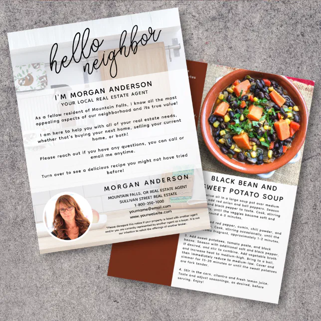 Hello Neighbor Recipe Real Estate Marketing Flyer | Zazzle