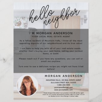 Hello Neighbor Recipe Real Estate Marketing Flyer | Zazzle