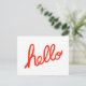 Hello Postcard Hand Written Hand Lettering Hello | Zazzle