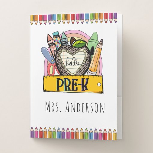 Hello Pre-K Pocket Folder | Zazzle