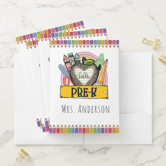 Hello Pre-K Pocket Folder | Zazzle