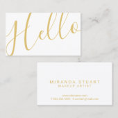 Hello | Professional Elegant Modern White and Gold Business Card | Zazzle