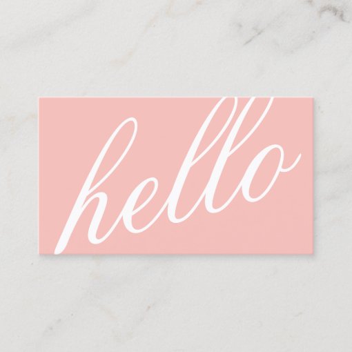 Hello | Professional Modern Blush Pink&White Business Card | Zazzle