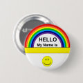 Hello Rainbow Button | Zazzle