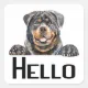 Hello Rottie Puppy Dog Watercolor Rottweiler Squ Square Sticker | Zazzle