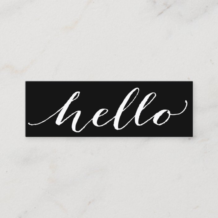 HELLO Script Professional Minimal Mini Business Card | Zazzle.com