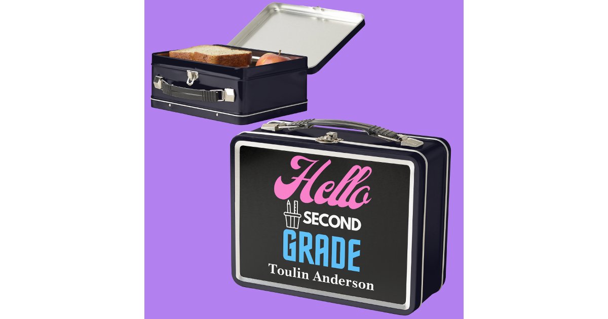 Hello Second Grade, Back To School Metal Lunch Box | Zazzle