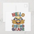 Hello Second Grade Teacher 2nd Grade Back School Postcard | Zazzle
