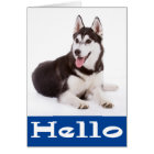 Thank You Siberian Husky on Beach Greeting Card | Zazzle.com