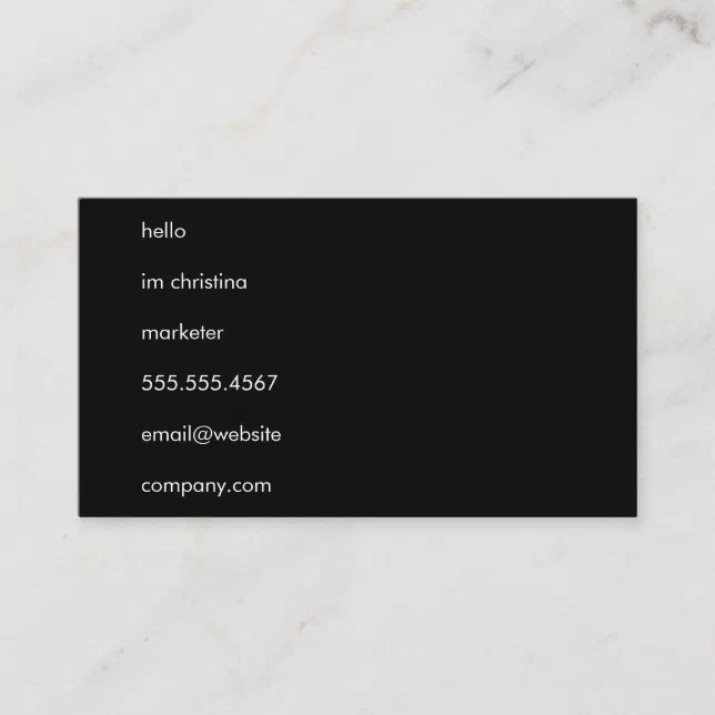 Hello Simple Text Business Card | Zazzle