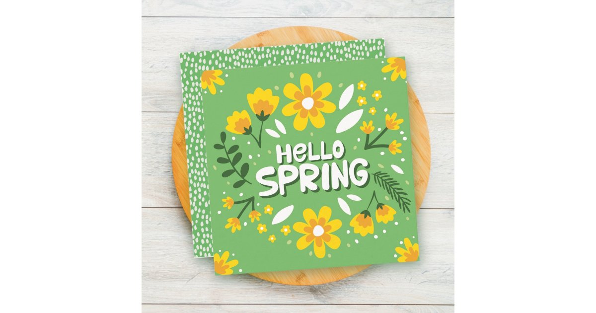 Hello Spring Flowers Greeting Card | Zazzle