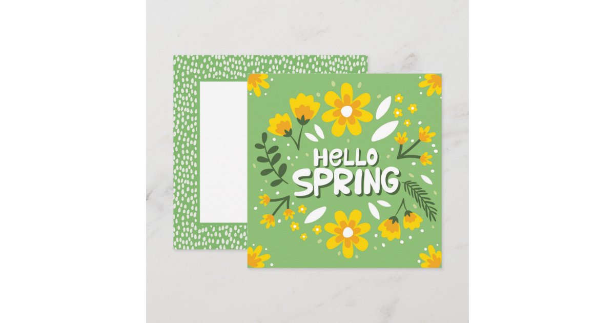 Hello Spring Flowers Greeting Card | Zazzle