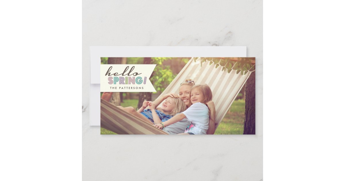Hello Spring Happy Easter Photo Card | Zazzle