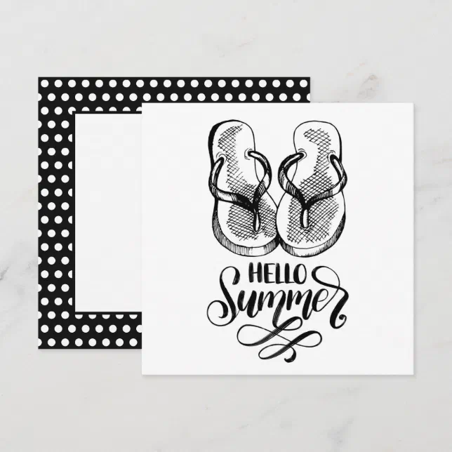 Hello Summer Flip Flops Greeting Card | Zazzle