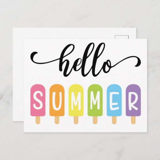 Hello Summer Ice Cream Postcard | Zazzle