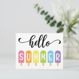 Hello Summer Ice Cream Postcard | Zazzle