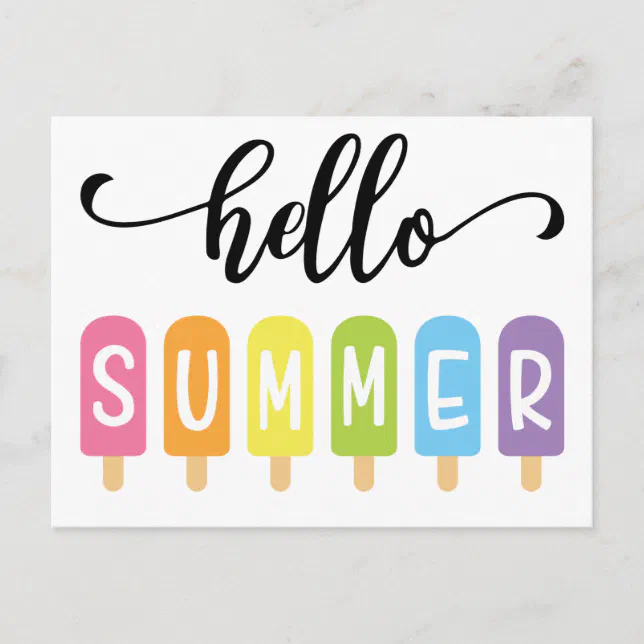 Hello Summer Ice Cream Postcard | Zazzle