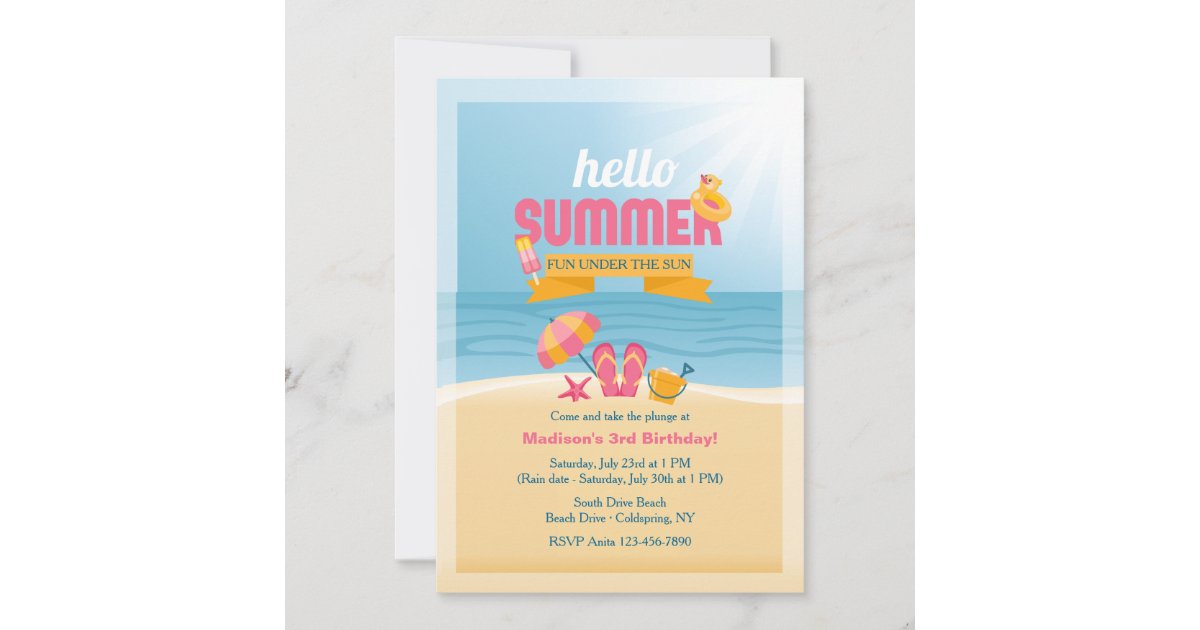 Hello Summer Invitation | Zazzle