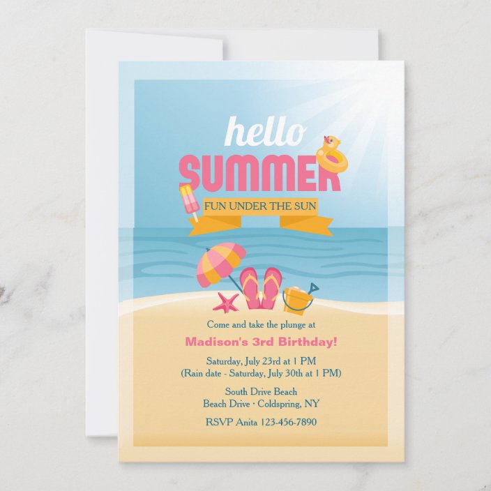 Hello Summer Invitation | Zazzle.com